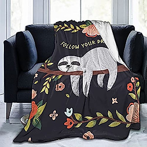 UHANKRU Sloth Blanket 60 inx50 in Animal Blanket Ultra Soft Flannel Throw Blankets for Couch Bedroom for Kids Adults, DestroyFungal