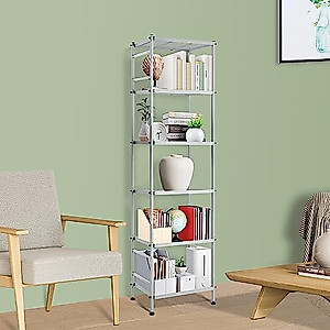 6-Wire Shelving Metal Storage Rack Shelves, Standing Storage Shelf Units for Laundry Bathroom Kitchen Pantry Closet(Silver,16.9L x 12.8W x 62H)