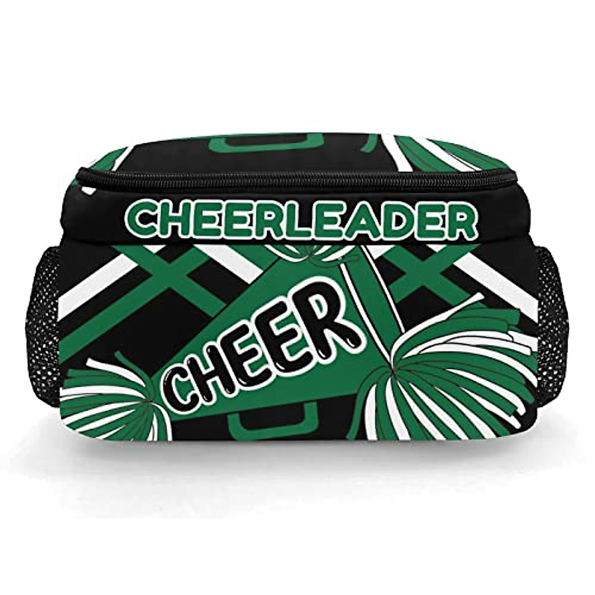 Anneunique Personalized Name Cheerleaders Backpack Name Casual Bag Daypack Cheer Pom Green Black