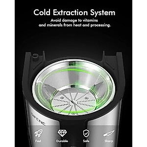 SiFENE Juicer Extractor, 3.2" Wide Mouth, Robust 800W Juicer Machine for Fresh Fruits and Vegetables, BPA-Free Stainless Steel, Quick Cleanup