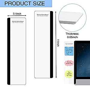 Monitor Memo Board - Multifunction Computer Monitor Memo Board Transparent Monitor Side Panel Creative Desktop Memo Board Easy to Use Suitable for Home Office Desktop 2pcs (Left and Right)