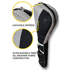 CaddyDaddy Golf Ranger Carry Sunday Range Travel Bag, Black/Silver