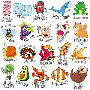 800PCS Punny Rewards Stickers for Classroom Punny Labels Fun Inspiration Stickers Motivational Positive Accents Words Stickers for Kids School Stickers Teacher School Supplies