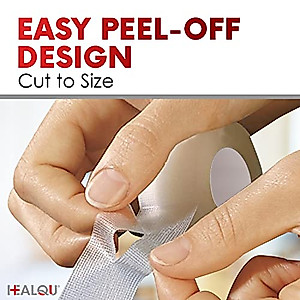 HEALQU Surgical Transparent Tape for Wound Care, Tubing, First Aid Supplies - 1" x 10yd Box of 12 Breathable, See Through, Microporous Waterproof Tape with Gentle Adhesion and Easy Monitoring