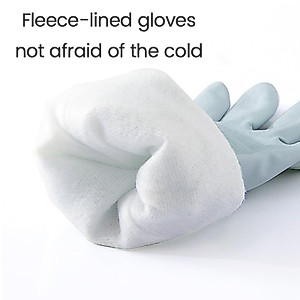 Dishwashing Rubber Cute Patterned Gloves,3 Pairs Reusable Kitchen Cleaning Gloves Long Cuff and PVC with Soft Lining