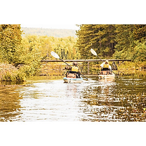 Pelican Sport - Poseidon Angler Kayak Paddle - Granite - 250cm (98.5 in.) - Anti-Slip Coating Aluminum Shaft & Fiberglass Reinforced Polypropylene Blades - 0/65° Blade Angle - PS1977-00