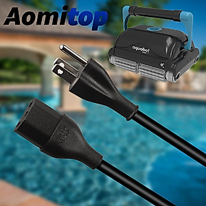 Aomitop 6FT Replacement 3 Prong Power Cord for Maytronics Dolphin Cleaners Power Supply (125V 10A)