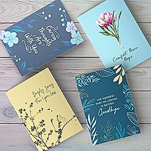Dessie Unique Sympathy Cards With Greetings Inside, Envelopes and Matching Sealing Stickers. Includes Sturdy Storage Box, 30 Large Cards