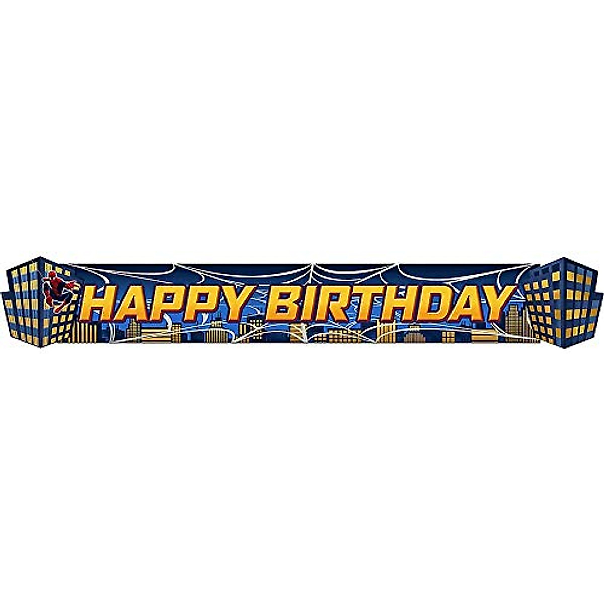 Spiderman Super Hero Birthday Party Supplies Bundle Pack for 16 Includes Dessert Plates, Napkins, Table Cover, Happy Birthday Banner, Paper Masks, Favor Loot Bags, Favor Bracelets, Mylar - 84 Pieces