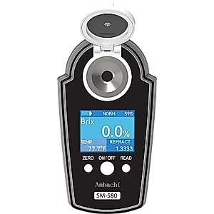 Digital Refractometer Digital BRIX Tester Sugar Meter Ideal for Drinking Water Beverage Kombucha Orchard Fruit Juice Carbohydrate Content High Accuracy Portable Refractive Index Tester 0-58%