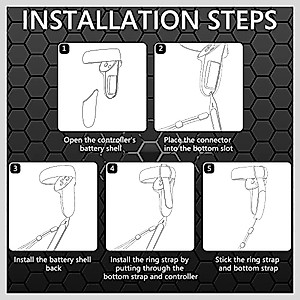 Geekria Straps Covers & Wrist Straps Compatible with Meta/Oculus Quest 2 Anti-Drop Hand Grip Accessories for Quest 2 Touch Controller Handle (White 20CM+40CM)