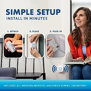 SadoTech Wireless Doorbells for Home, Apartments, Businesses, Classrooms, etc. - 2 Door Bell Ringer & 1 Plug-In Chime Receiver, Battery Operated, Easy-to-Use, Wireless Doorbell w/LED Flash, White