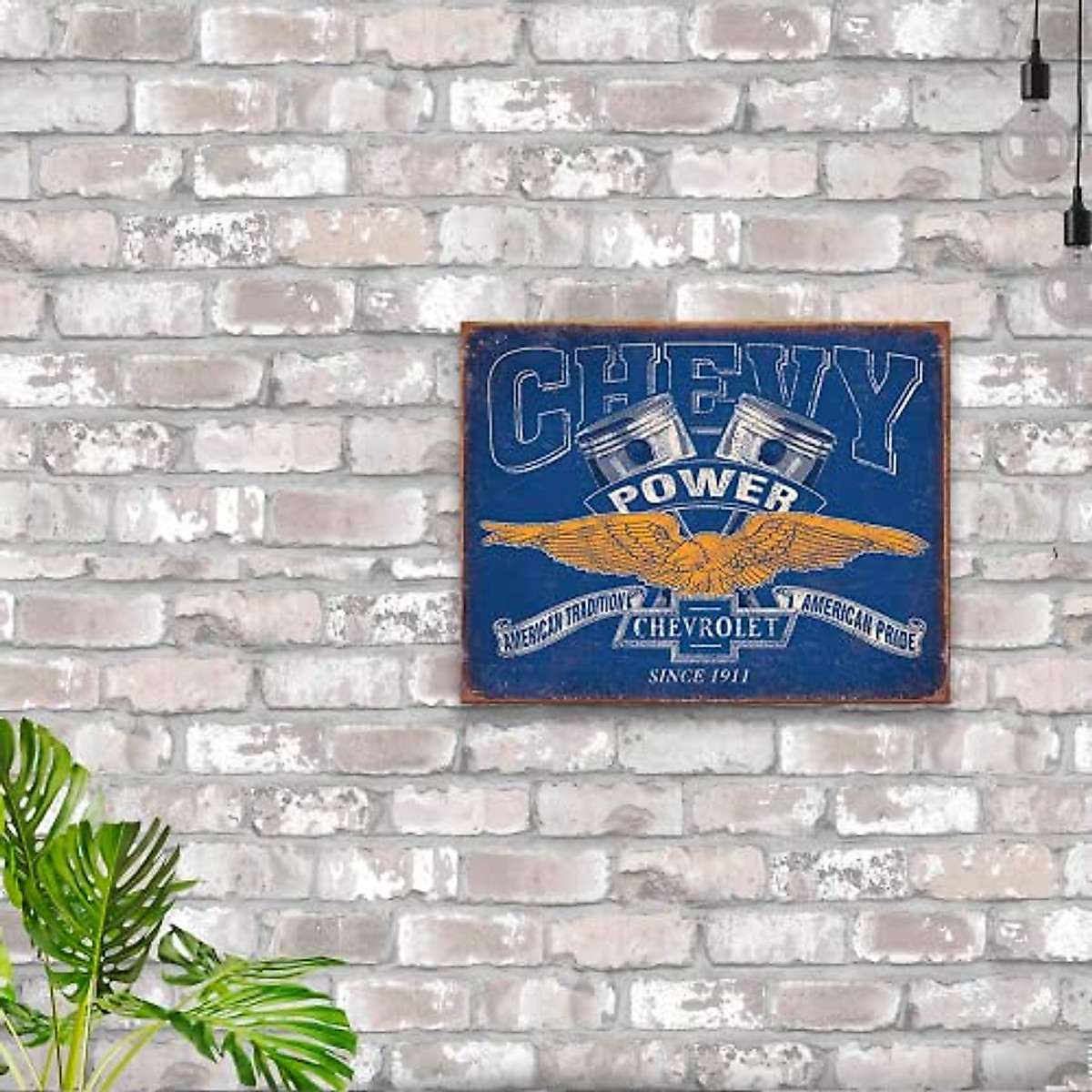Desperate Enterprises Chevy Power Tin Sign - Vintage Wall Decor