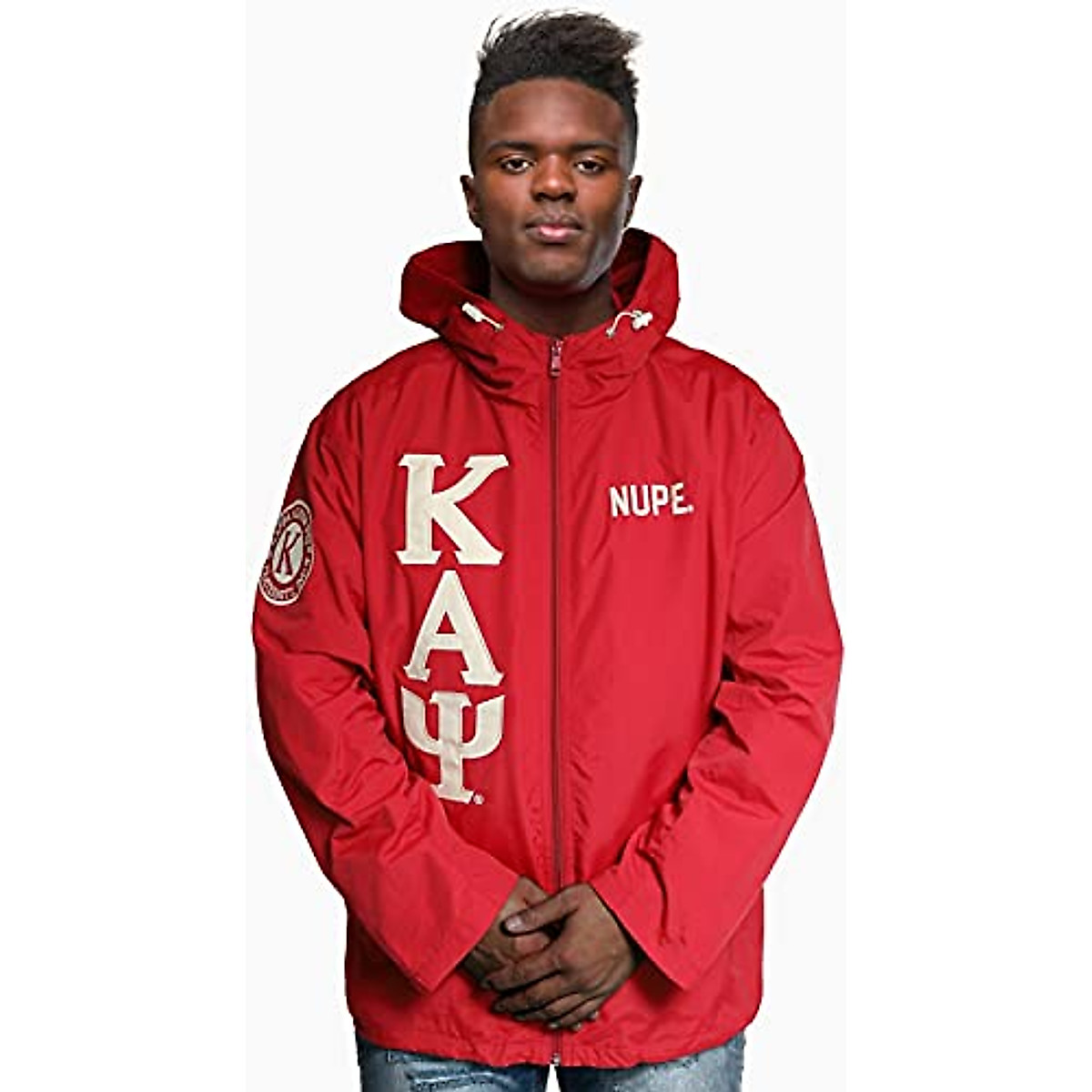Kappa Alpha Psi Big Boy Divine 9 S7 Hooded Mens Windbreaker Jacket [Crimson Red - 4XL] (31623)
