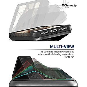 VENA Wallet Case Compatible with iPhone 8 Plus, iPhone 7 Plus, vCommute (Military Grade Drop Protection) Flip Leather Cover Card Slot with Kickstand Compatible w/iPhone 8 Plus and 7 Plus (Gray/Black)