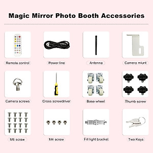 Magic Mirror Photo Booth 65in Built-in Capacitive Mini PC Downloadable Software/Instant Photo Printing(Only for DSLR Cameras)-OLYLO
