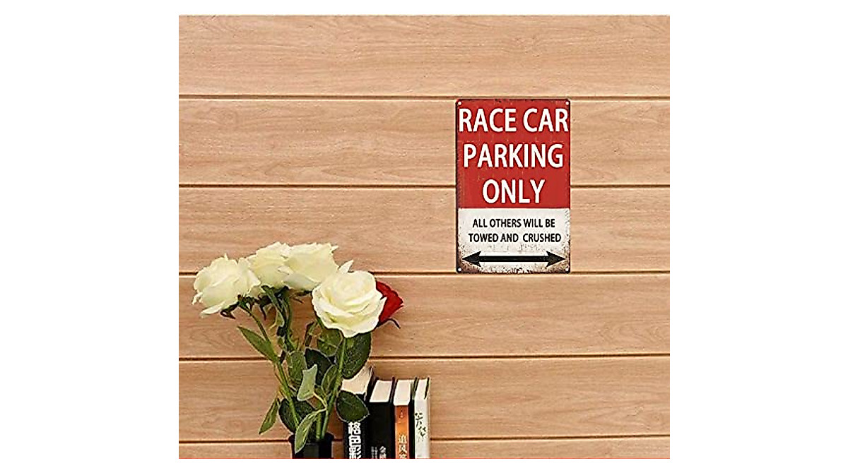 Race Car Room Decor for Boys - Vintage Metal Tin Sign | Garage & Bedroom