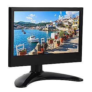 Qiilu 7 Inch Capacitive Touchscreen Monitor with VGA HD Multimedia Interface Portable HD Color Display with Speaker Remote Control 100‑240V Gross Weight: 642g 22.6oz Screen Size: 7 Inc