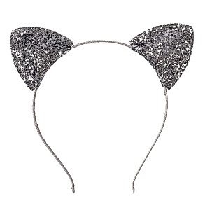 LIRILA Cat Ears Headbands, Shiny Headbands Cute Ears Makeup of Party Decoration/Daily Wearing for Women and Girls, Pack of 5