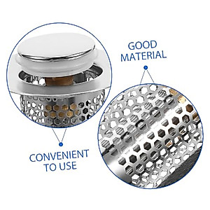 LIFKICH Leaking Tub Drain Bath Tub Filter Water Trough Bath Tub Stopper Bathtub Filter Drain Pipe Sink Stopper Replacement Bathroom Sink Stoppers Washbasin Silver