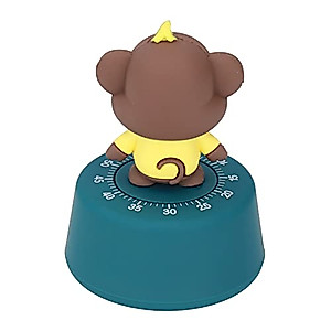 Mechanical Monkey Kitchen Timer, New Year Cute Animals 60-Minute Dial 360° Rotating Visual Countdown Egg Timer No Batteries Loud Ring Kitchen Timers for Cooking for Kids Adults Baking Studying