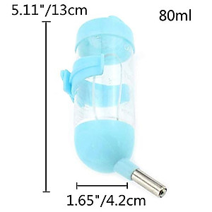 3 in 1 Hamster Hanging Water Bottle Small Animal Auto Dispenser with Stand Base for Hamster Rat Gerbil Mouse Chinchillas Squirrel Guinea Pig Ferret Rabbit Cage Toy (Blue)