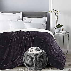 Thesis Sherpa Fleece Throw Blanket for Couch Black Throw Blanket – Fuzzy Cozy Warm Sherpa Blanket Throw, 50x60 Inches