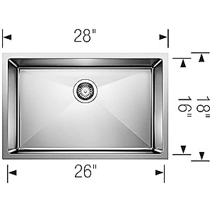 Quatrus R15 28 in. Single Bowl Kitchen Sink