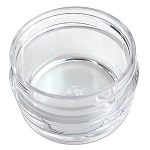 Beauticom 12 Piece 20g/20ml USA Acrylic Round Clear Jars with Lids for Lip Balms, Creams, Make Up, Cosmetics, Samples, Ointments and other Beauty Products (Black Lid (Flat Top))