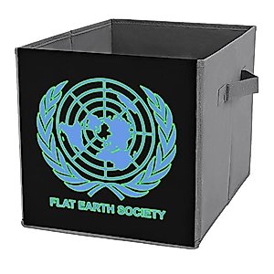 Flat Earth Society Collapsible Storage Bins Basics Folding Fabric Storage Cubes Organizer Boxes with Handles