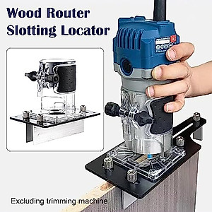 2 in 1 Slotted Bracket, Wood Trimmer Router Tool, for DIY Router Base Trimming Milling Machine Slotting Locator Invisible Punch Locator Tool Accessories