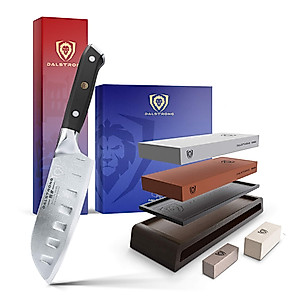 Dalstrong The Shogun Series Santoku Knife 5" Bundled with Premium Whetstone Kit (#1000/#6000 Grit)