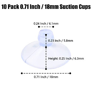 Qjaiune 10 Pack Glass Table Suction Cups 18mm Rubber Suction Cup Hangers Without Hooks, Anti-Collision Suction Cups Transparent Suckers, Clear Plastic Suction Cups Desk Suction Pads for Furniture