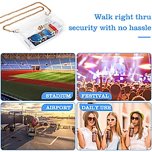 HAOGUAGUA Clear Purse for Women, Clear Bag Stadium Approved, See Through Clear Handbag for Concerts Sports Events (Gold)