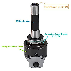 Kimllier 3 Inch Boring Head R8 Shank 12Pcs 3/4 Inch Shank Boring Bar Set Carbide Tipped Bars Lathe Tool