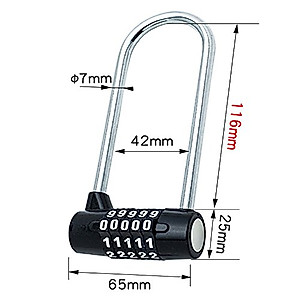 Large Lengthened Beam Locker Cabinet Door Handles Combination Lock Padlock Combination Lock, Gym Lock, 5 Digit Combination Padlock, Safety Padlock, Safety Lock, Luggage Locker, Wardrobe, Gym Locker,
