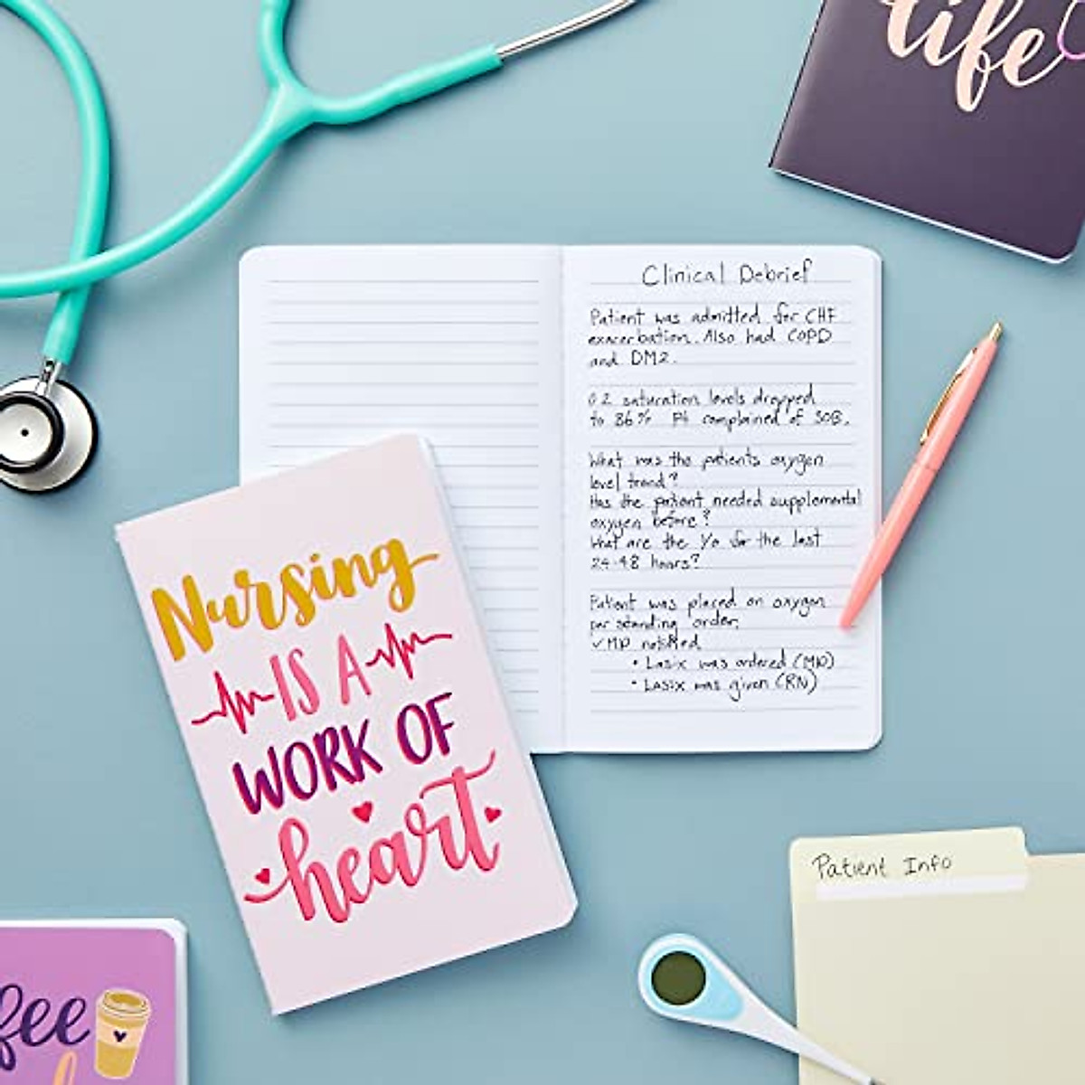 Juvale 8 Pack A5 Nurse Notebook Set, Nurse Appreciation Gifts for Graduation, Retirement, Medical Students (5 x 8 In)