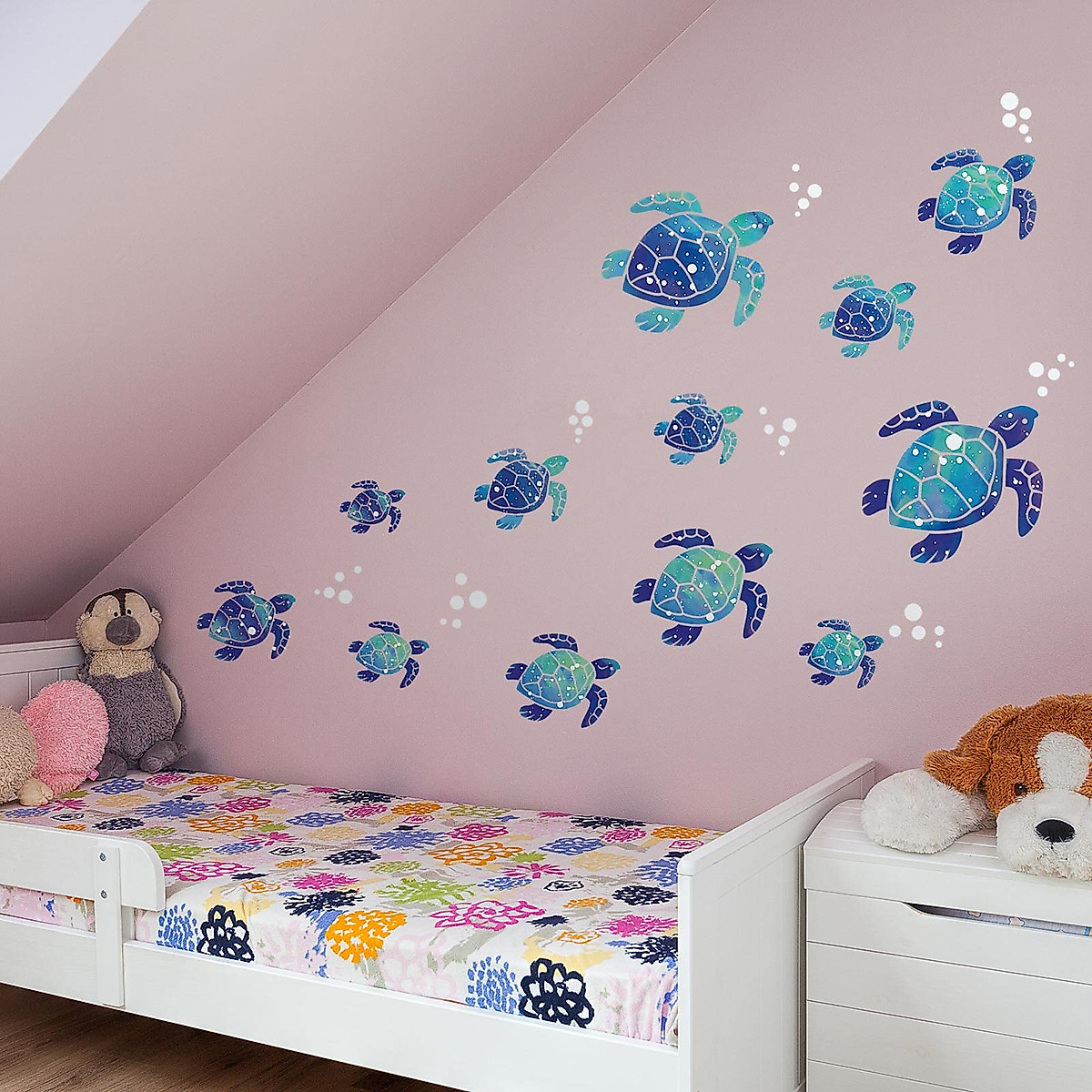 Zonon 24 Pieces Sea Turtle Stickers Wall Decals for Bathroom Ocean Turtle Vinyl Stickers Underwate Waterproof Removable Turtle Decals Decoration for Bedroom Home Office Living Room Nursery Toilet