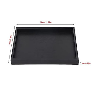 Solid Wood Tea Tray, Wooden Serving Tray Rectangle Solid Wood Fruit Tray Food with Raised Edges for Home, Kitchen, Restaurant(30 * 20 * 2cm)
