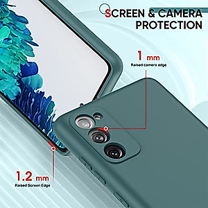 LeYi Samsung Galaxy S20 FE Case, Liquid Silicone & Microfiber Liner with 2-Pack Tempered Glass Screen Protectors, Green