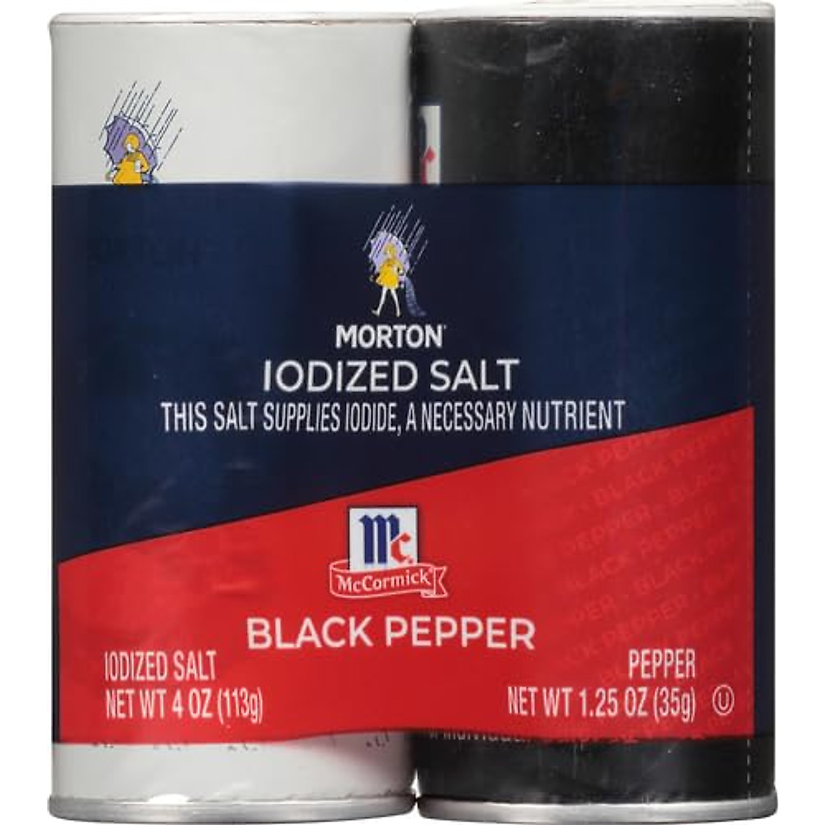 Morton McCormick Iodized Salt & Pepper, Shaker Set, 5.25 Ounce