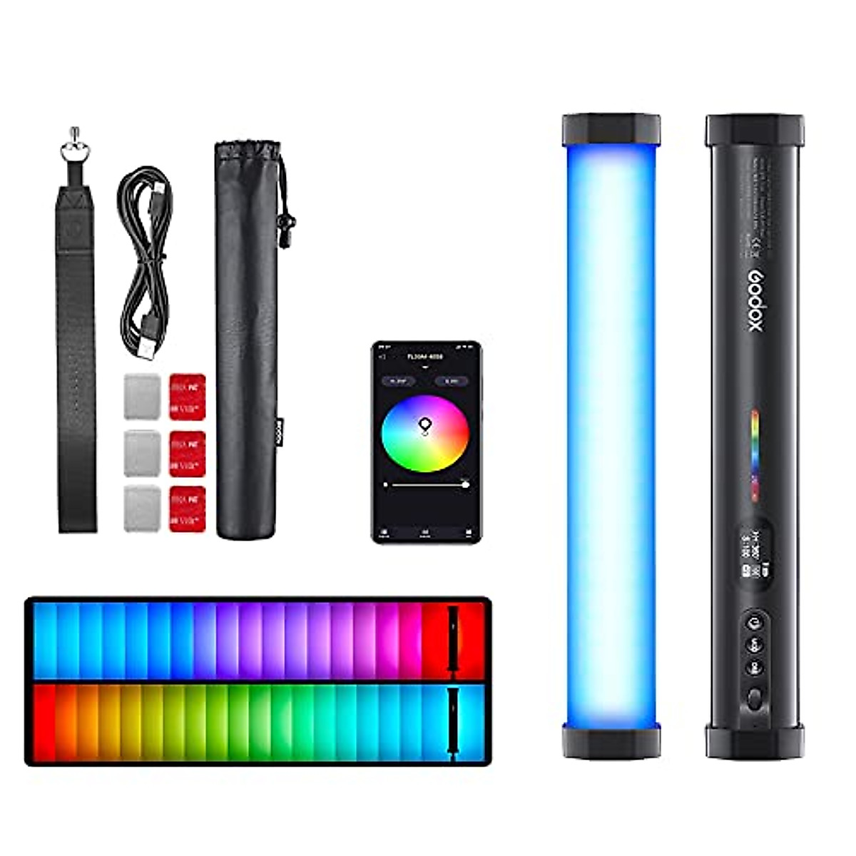 Godox TL30 RGB Tube Light LED Light 8W 2700K-6500K Built-in Lithium Battery Smartphone APP Control (Single Lamp) (Godox TL30)