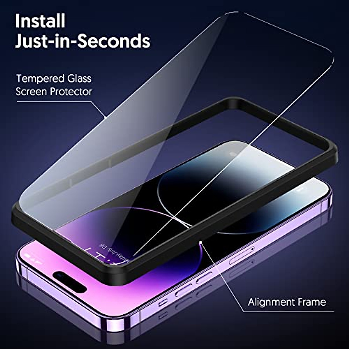 Fotbor for [3+3 Pack] iPhone 14 Pro Max Screen Protector with Camera Lens Protector, 9H Shatterproof Tempered Glass Film with Easy Installation Frame, HD Clear Sensitive Full Coverage 6.7 Inch