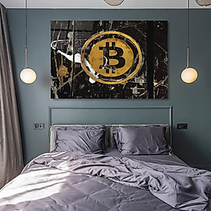 ESyem Posters Than Currency Badge Wall Art Cryptocurrency Exchange Trading Wall Art Canvas Painting Posters And Prints Wall Art Pictures for Living Room Bedroom Decor 08x12inch(20x30cm) Unframe-style