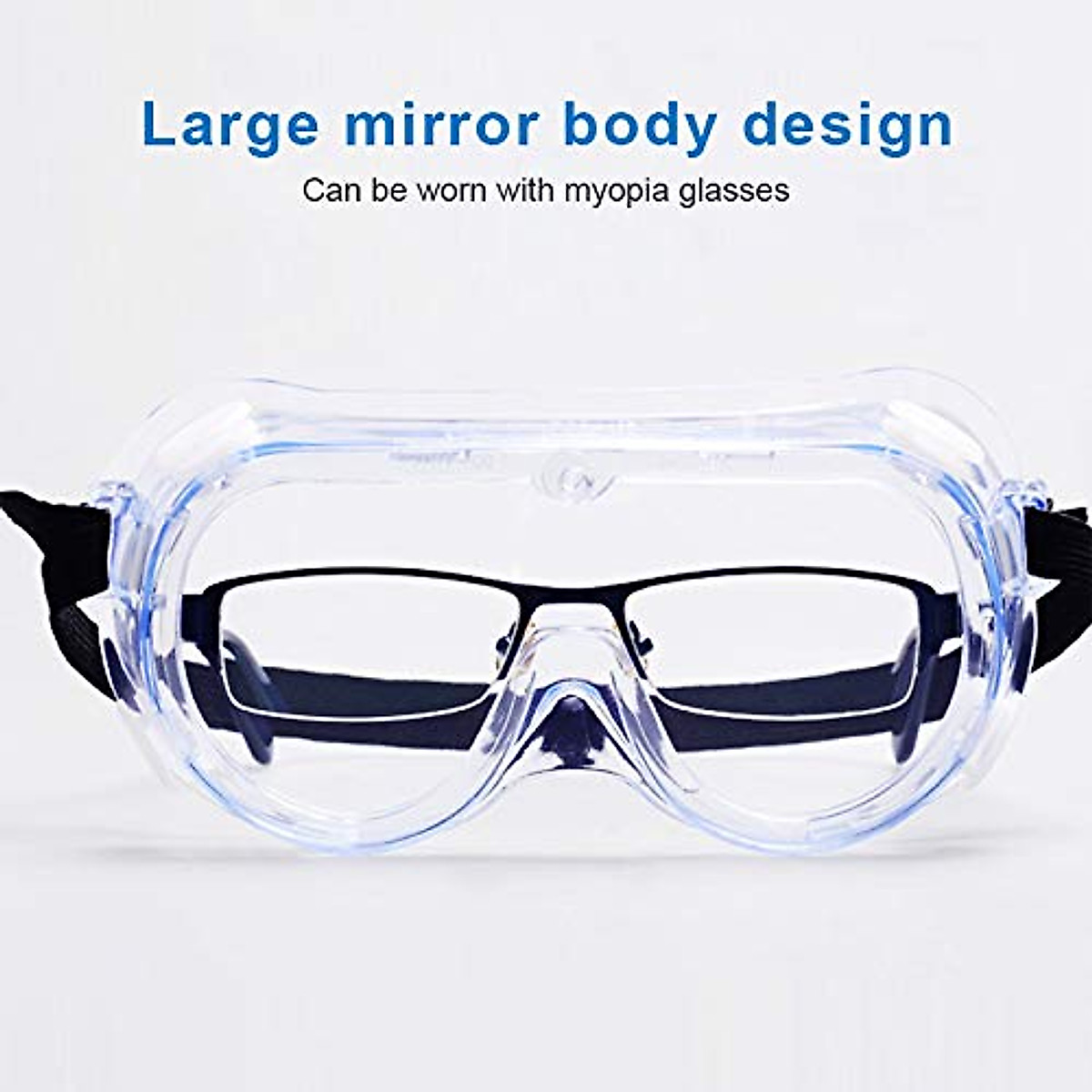 Safety Goggles Eye Protection Anti Fog Over Glasses Scratch Resistant Vented