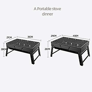 LSJZZ Household Charcoal Grill,Folding Barbecue Outdoor Portable Durable Grill for Picnic Garden Camping Trip Terrace Backyard Cooking,352720cm