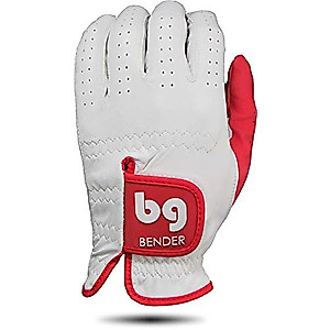 BG Bender Golf Glove | Wear On Left | (Red, Mens Medium)