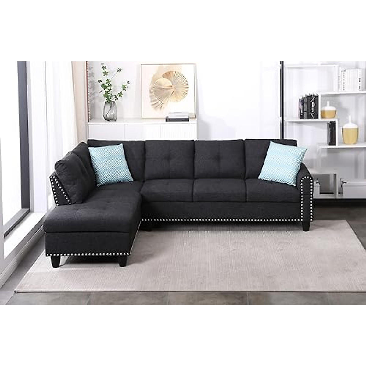 Devion Furniture Lorenzo Sofas, Dark Gray