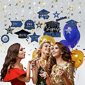 14 Pack Graduation Garland Class of 2022 Graduation Decoration Diploma Hat Star Congrats Garland Banner Congrats Grad Streamers Backdrop for Graduation Party Supplies College Grad Decor (Orange)