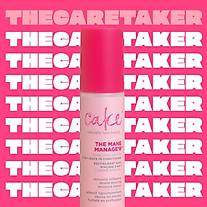 Cake Beauty Leave in Conditioner, The Mane Manager – Moisturizing & Softening – With Coconut Oil, Biotin, Soy & Rice Proteins – For Dry/Normal Hair Types – 4 Fl Oz / 120 mL
